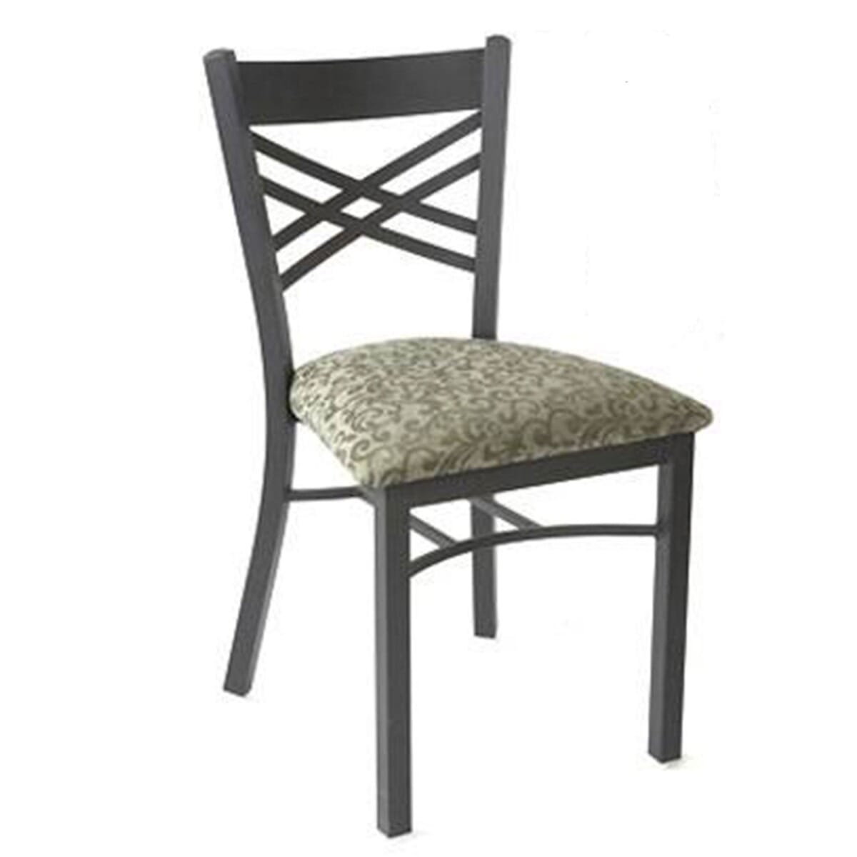Stackable Metal Double Cross Back Chair
