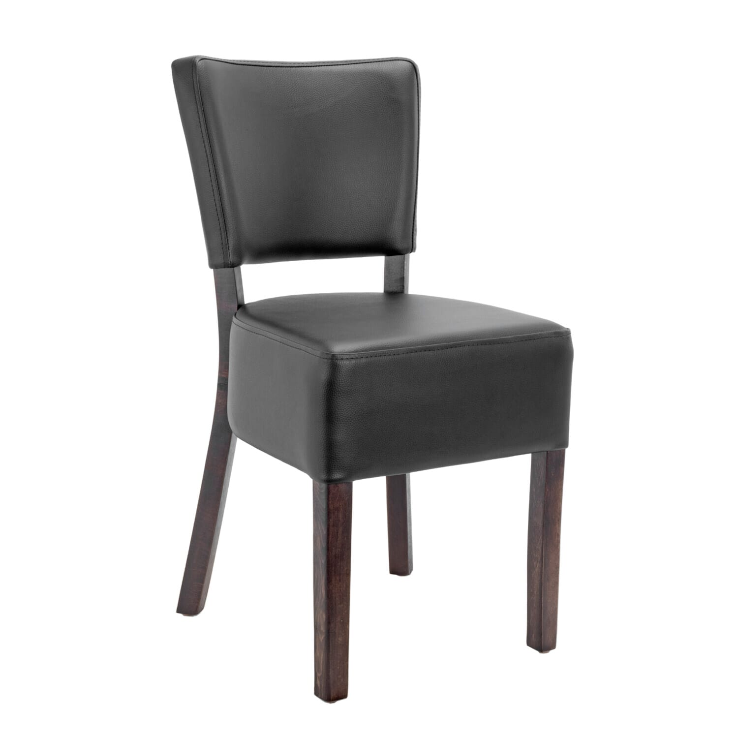 Fully Upholstered Faux-Leather Commercial Dining Chair In Espresso ...