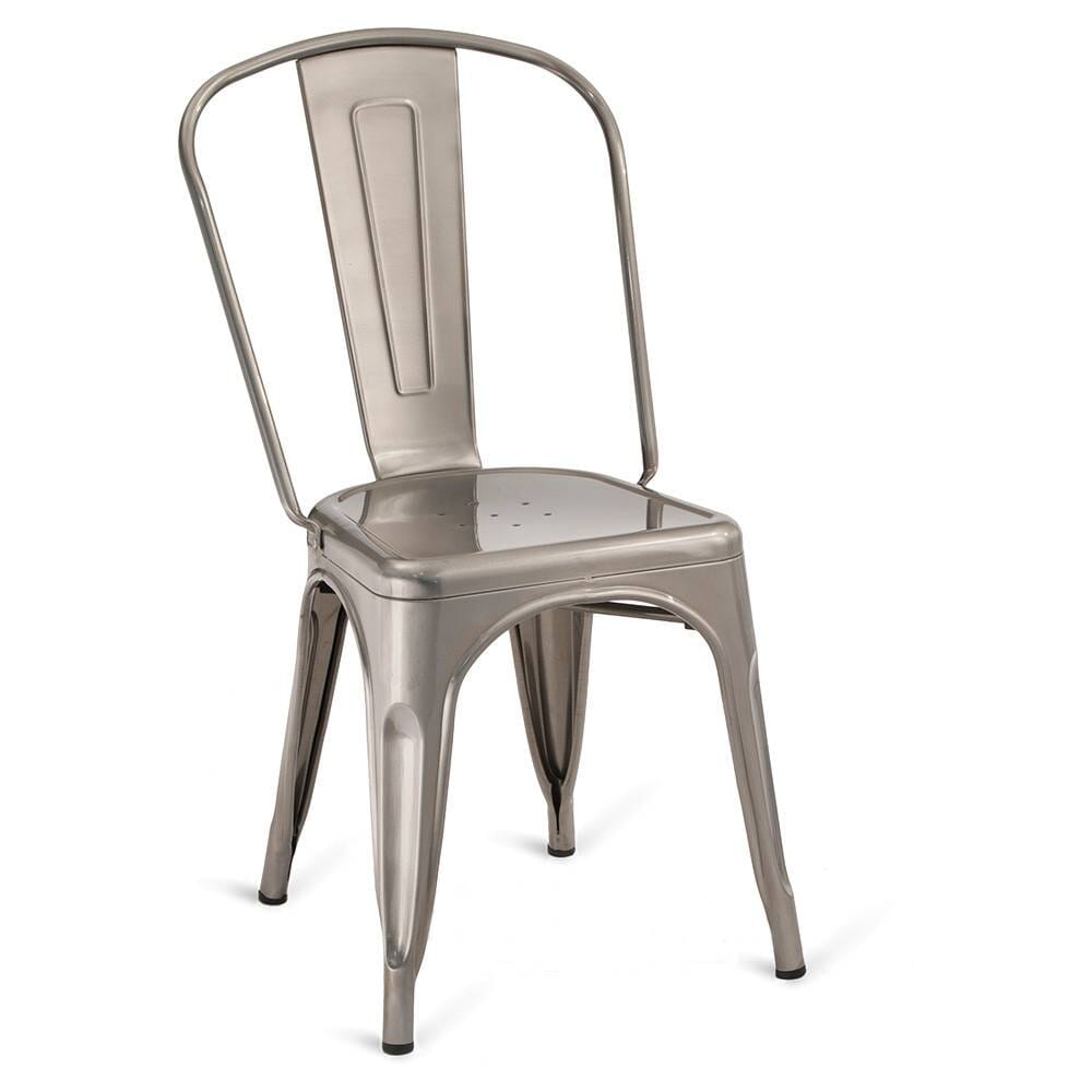 Distressed Clear Steel Eiffel Stackable Restaurant Chair with Arched ...