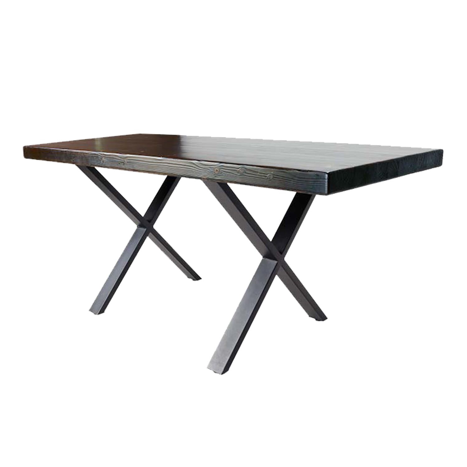 Black Powder-Coated Welded Steel Table Base (Set of 2)